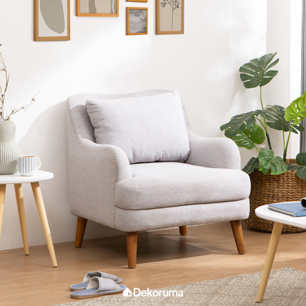 Jual Dekoruma HISA Sofa Minimalis 1 Dudukan Kain / Sofa Single Seater ...