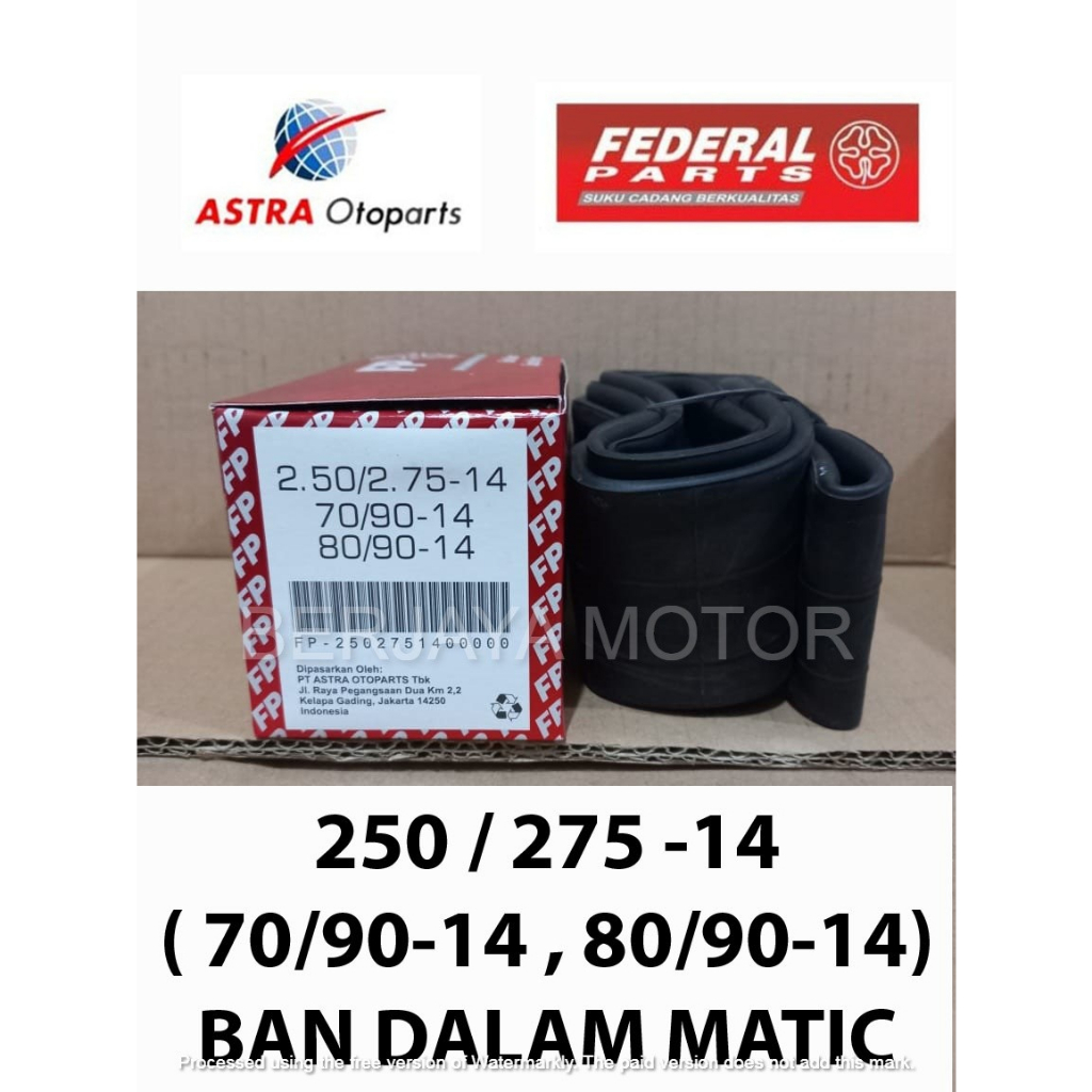 Jual BAN DALAM FEDERAL MATIC RING 14 250/275-14 - 70/90-14, 80/90-14 ...