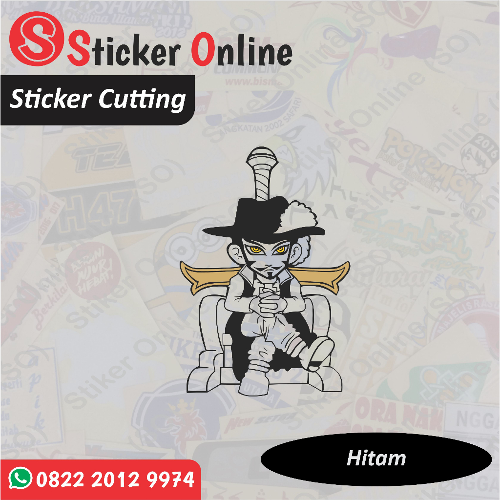Jual Stiker Dracule Mihawk | Sticker Cutting One Piece Mihawk Motor ...