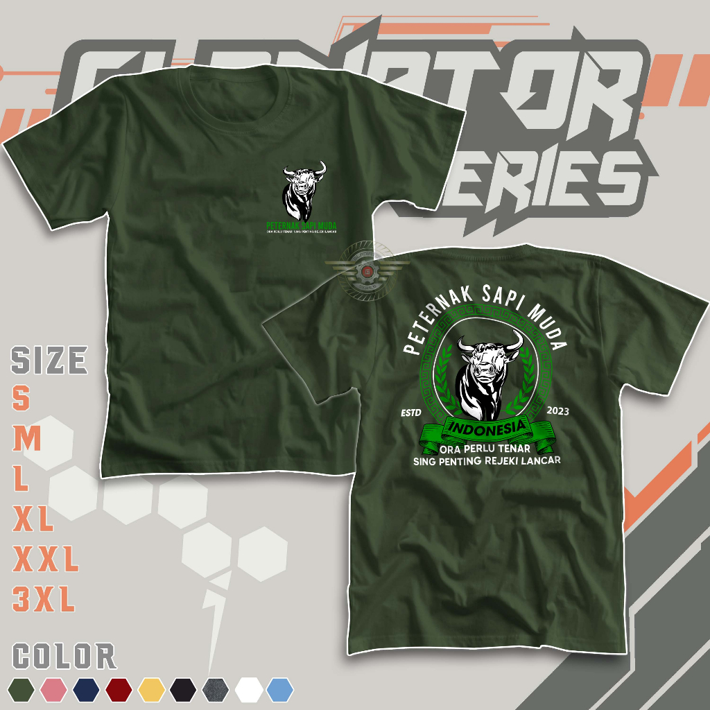 Jual KAOS PETERNAK SAPI MUDA INDONESIA | Baju Peternak Sapi Pendekar ...