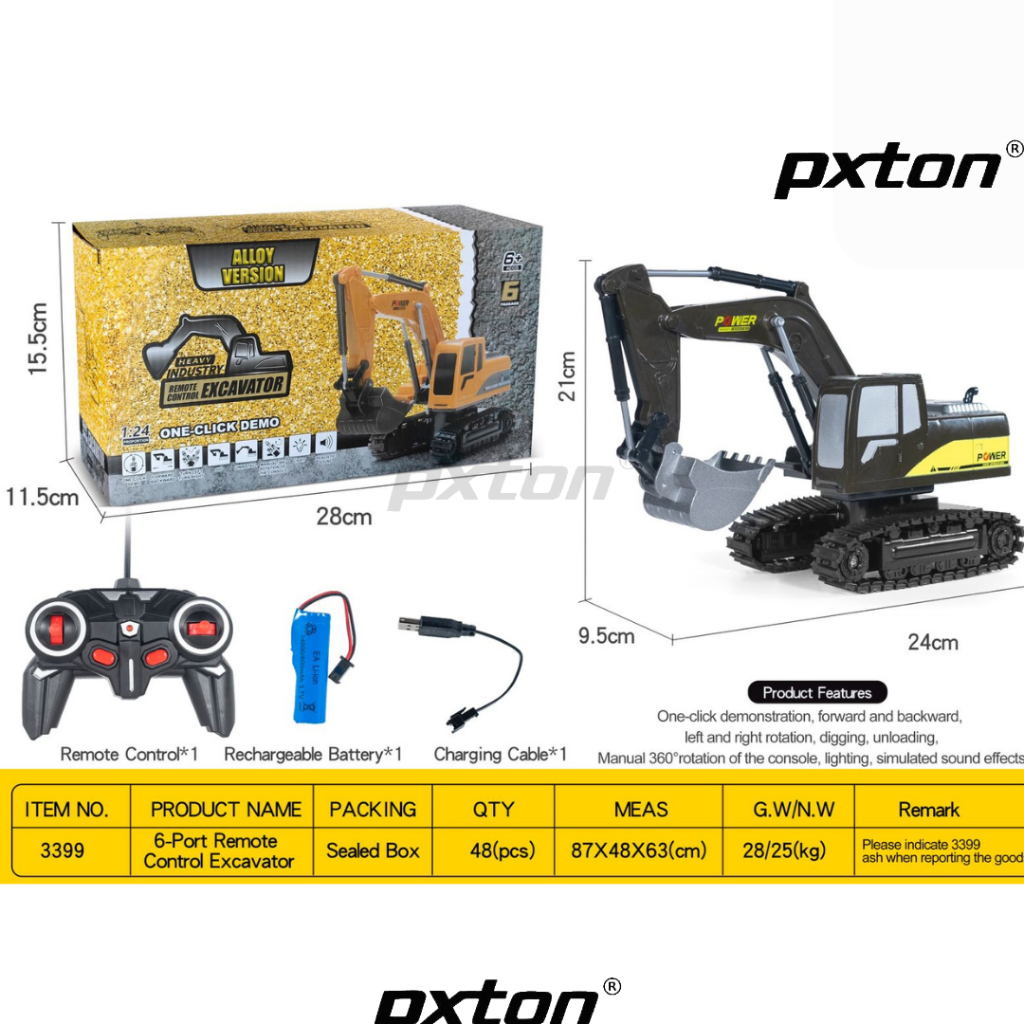 Jual PXTON - Mainan Remote Control Ekskavator / Excavator Beko / RC ...