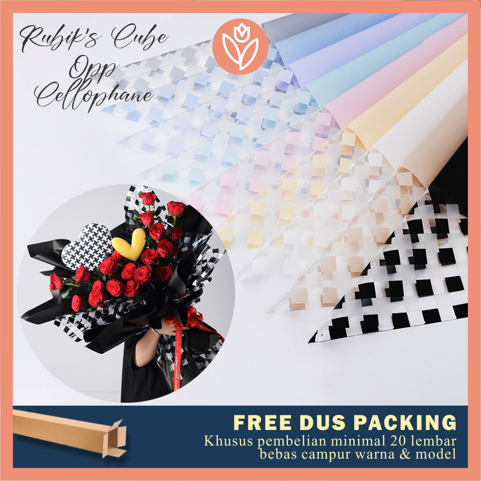 Jual TULIP PAPERIE KERTAS CELLOPHANE PLASTIK BUKET BUNGA RUBIK CUBE ...