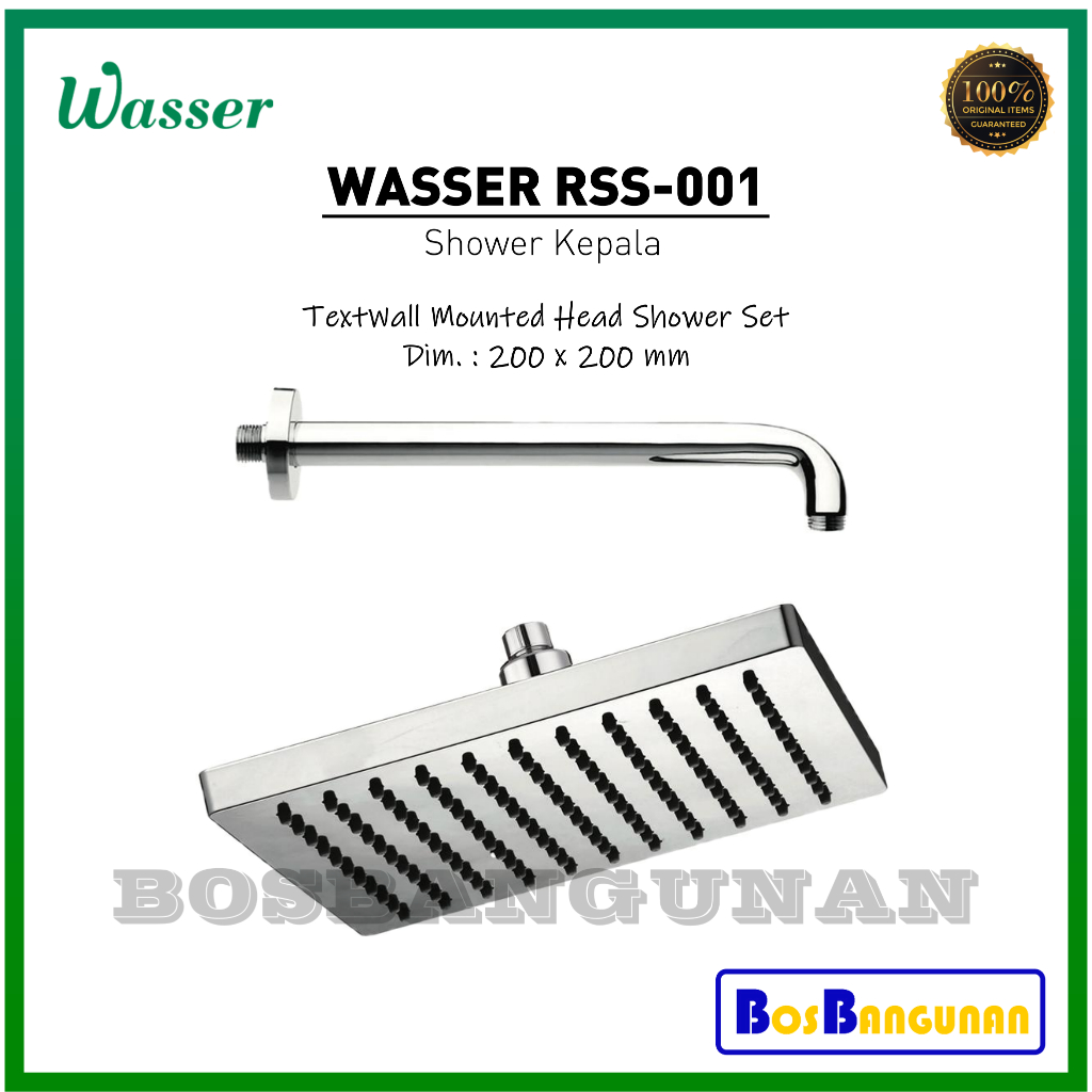 Jual Head Shower WASSER RSS-001 / Shower Tembok / Fixed Shower Head ...