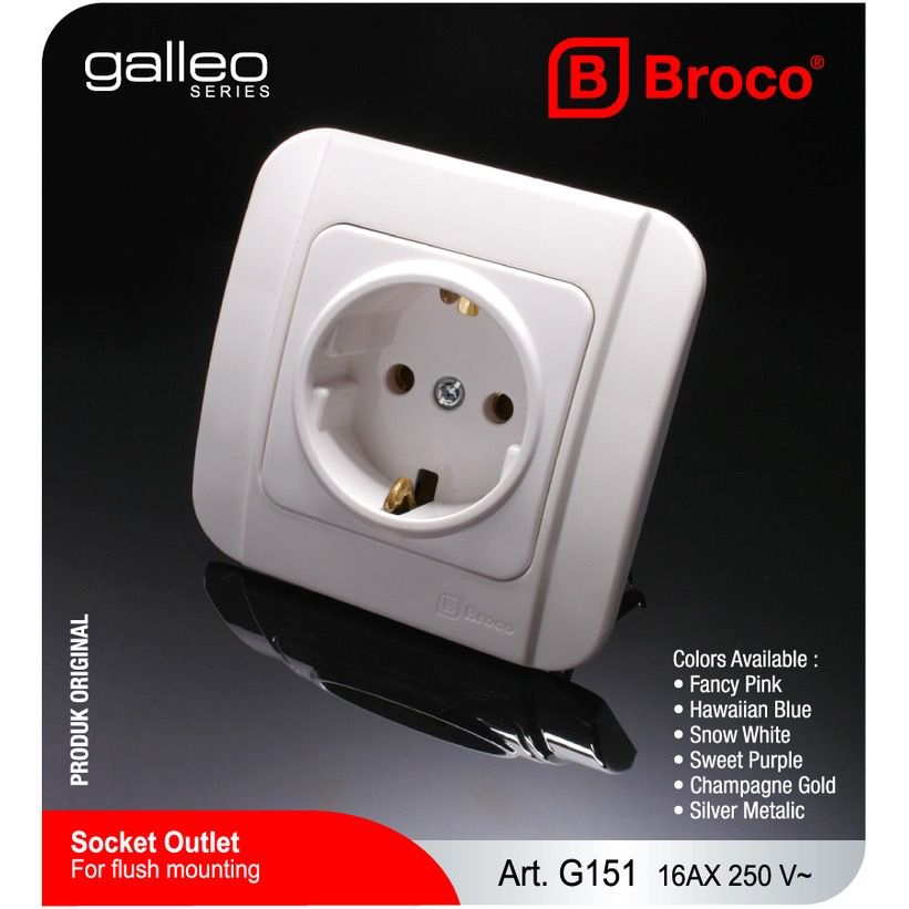 Jual Broco Saklar Stop Kontak Fitting Lampu Steker Kontra Engkel Seri ...