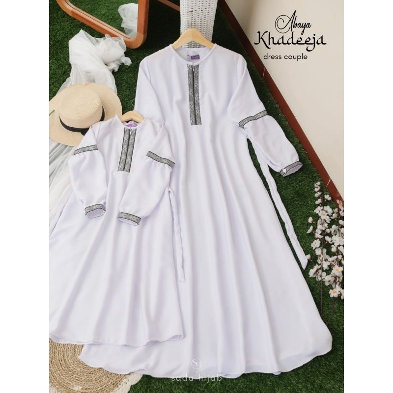 Jual Abaya Putih Couple Mom Kids; Khadeeja Abaya Umroh Haji Yourist ORI ...