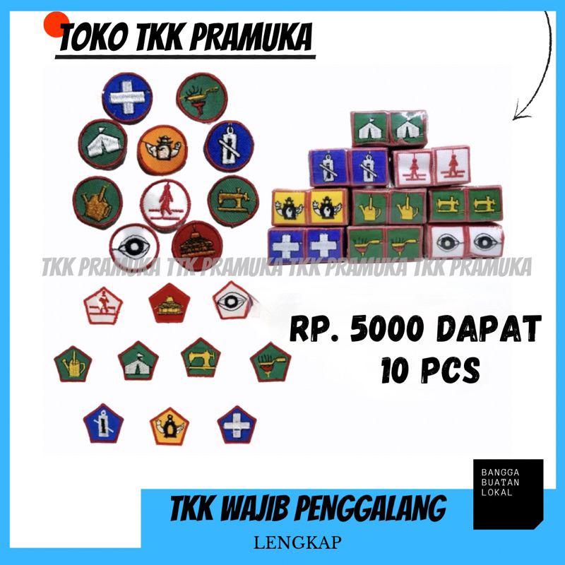Jual Tkk wajib penggalang SMP bordir (1 paket dapat 10 pcs) | Shopee Indonesia