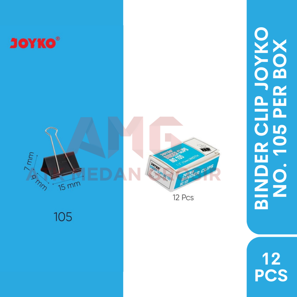 Jual BINDER CLIP JOYKO NO.105 | KLIP KERTAS HARGA PER BOX (12 PCS ...