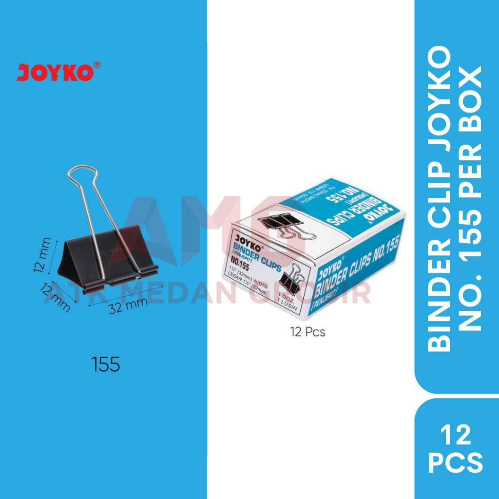 Jual BINDER CLIP JOYKO NO.155 | KLIP KERTAS HARGA PER BOX (12 PCS ...