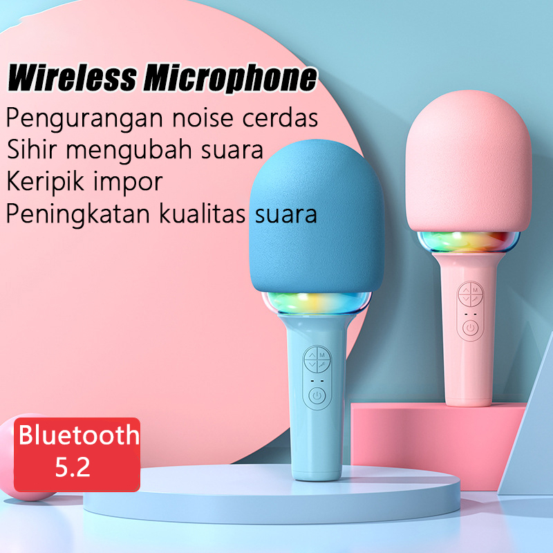 Jual Wireless Microphone Karaoke Bluetooth Mikropon Karaoke Speaker ...