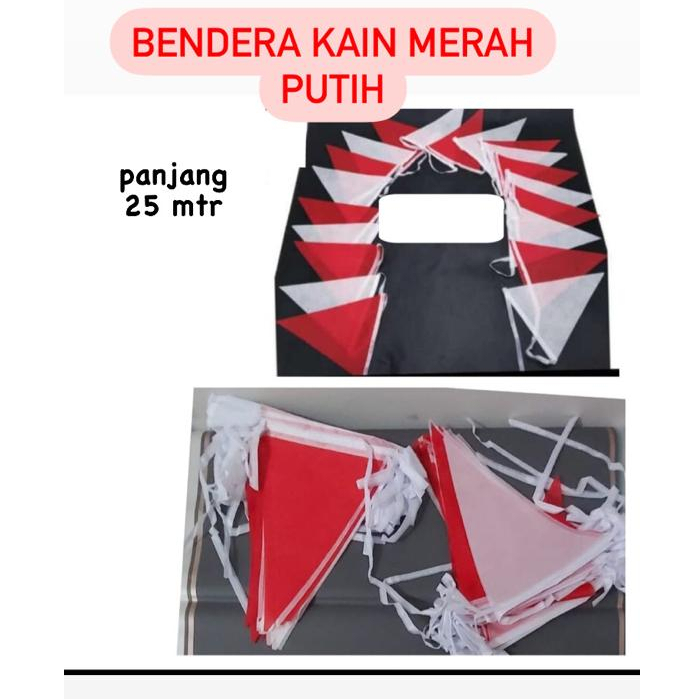 Jual BENDERA SEGITIGA KAIN MERAH PUTIH DEKORASI KEMERDEKAAN 17 AGUSTUS RI | Shopee Indonesia