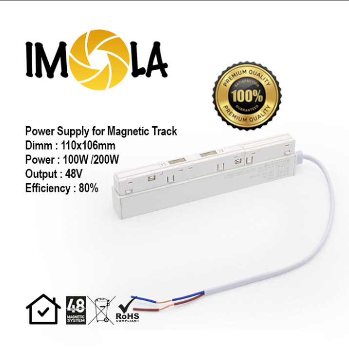 Jual White Magnetic Track System / Magnetic Power Supply 100W /200W ...