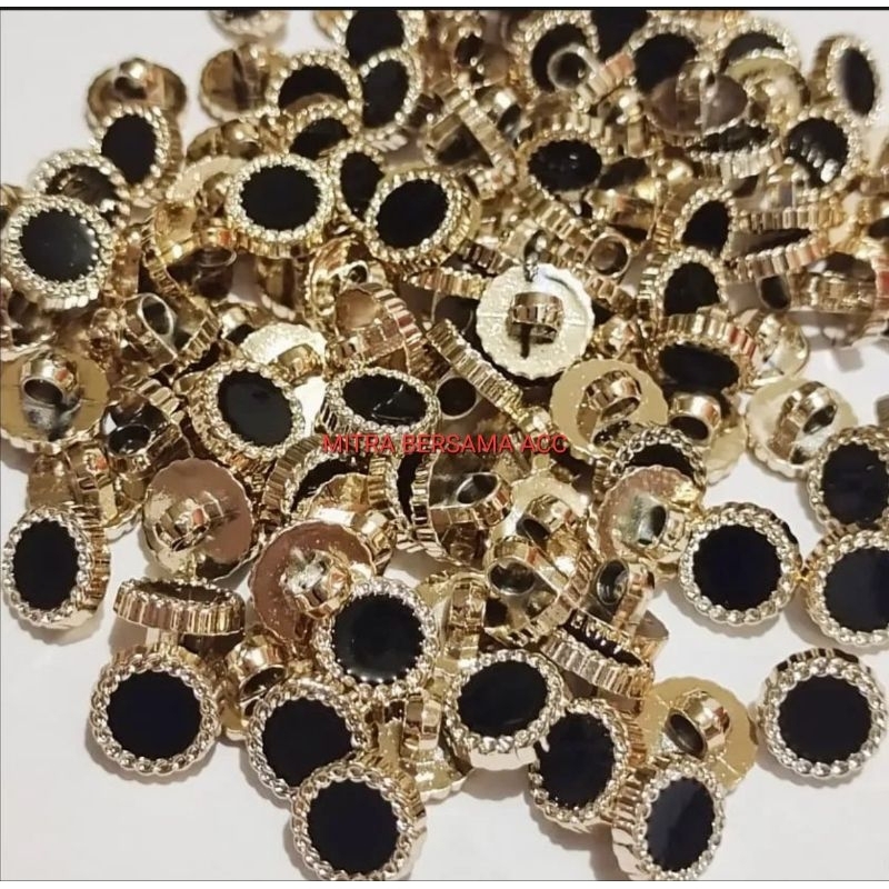 Jual 100pcs Kancing Baju Datar Gerigi Hitam / Putih Diameter 11mm ...