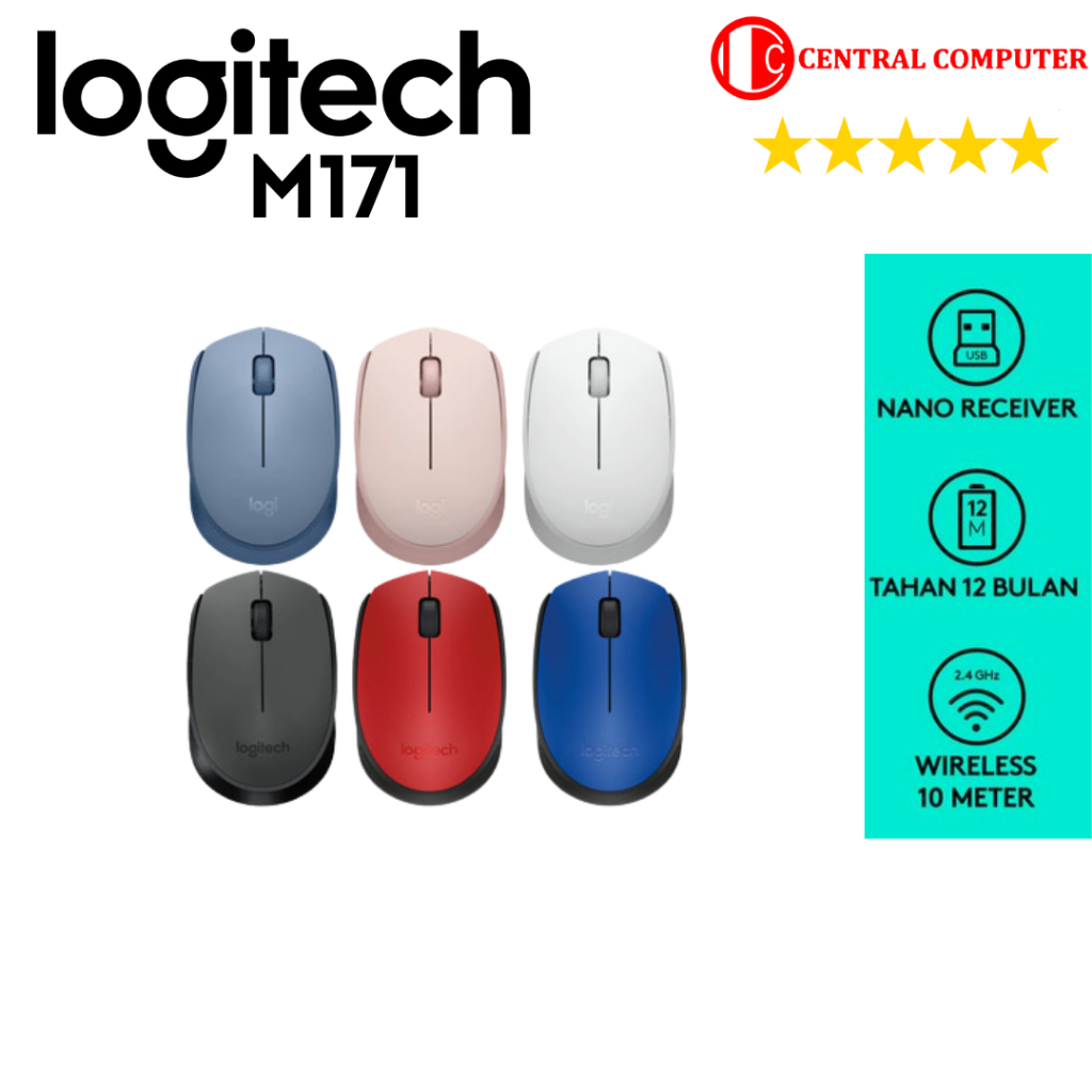 Jual Logitech M171 Mouse Wireless untuk Windows, Mac, ChormeOS | Shopee ...