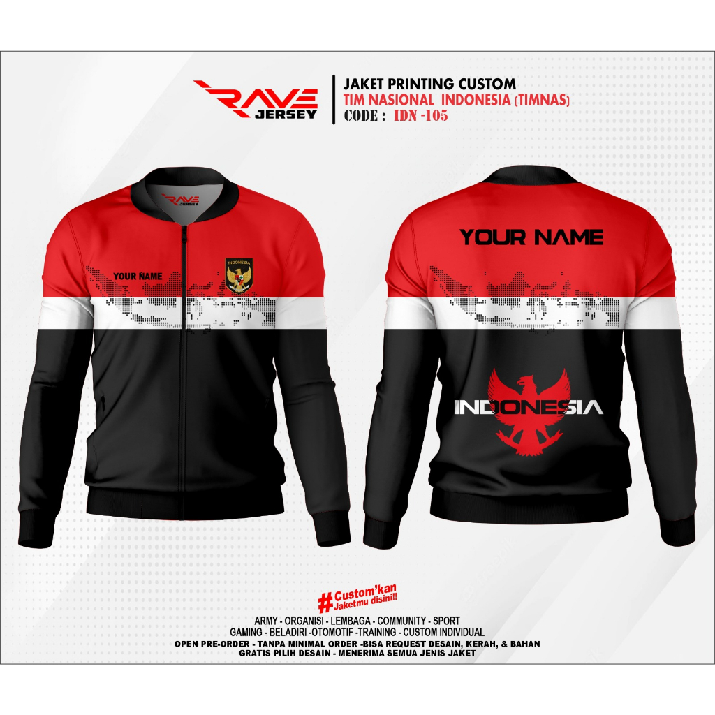 Jual JAKET TIMNAS INDONESIA SESI 1 FULL PRINTING SUBLIM (DESIGN SUKA ...
