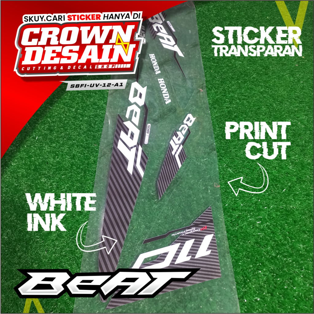 Jual Striping UV Beat FI Stiker UV Transparan Motor Beat FI Custom Nama ...