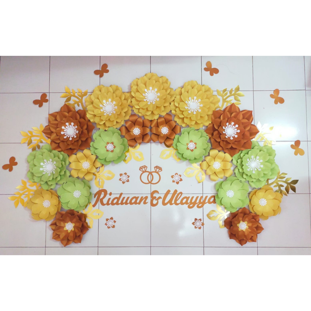 Jual Paper flower Backdrop Lamaran/tunangan/wedding/khitan/tasyakuran ...