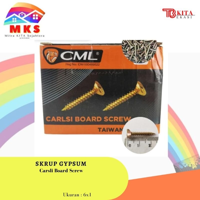 Jual SKRUP KUNING GRC 6X1 / SKRUP KALSI BOARD 6X1 (2.5 CM) / SKRUP ...
