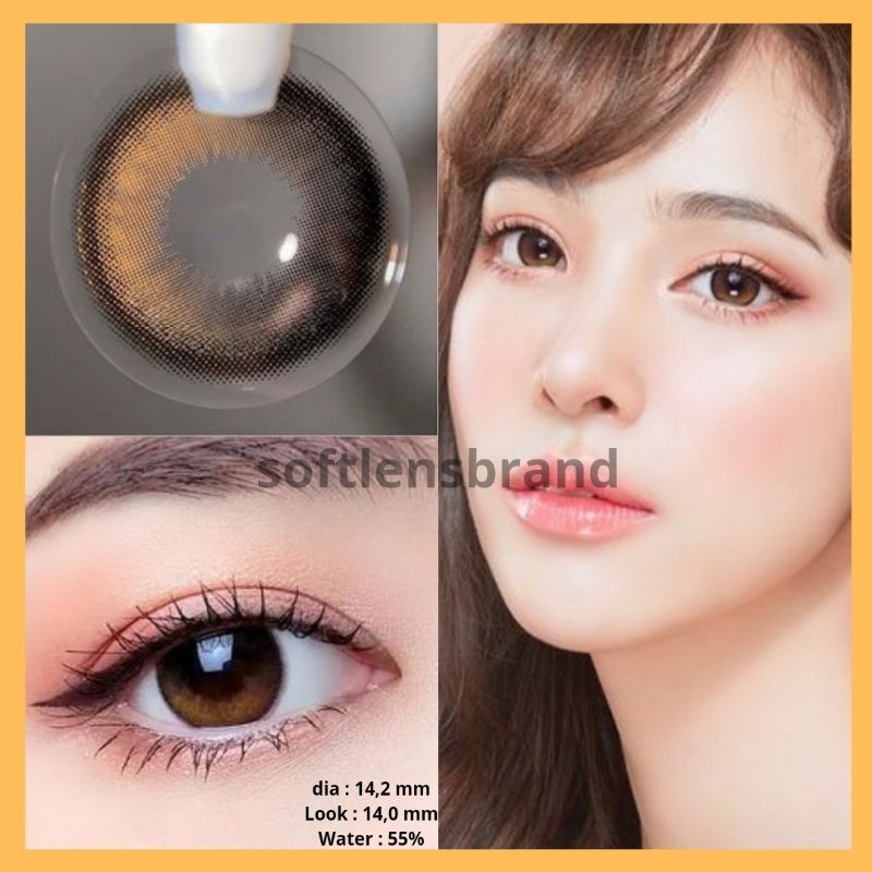 Jual ( COD ️ ) SOFTLENS BROWN NATURAL 14 MM - SOFTLENS MINUS BROWN ...