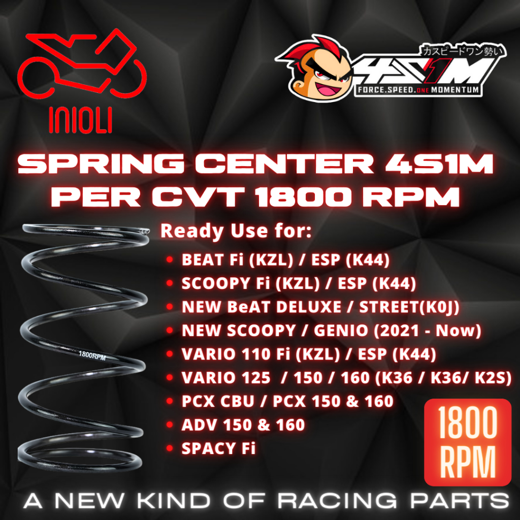 Jual PER CVT RACING 4S1M 1800 RPM BEAT SCOOPY GENIO VARIO PCX ADV 125 ...