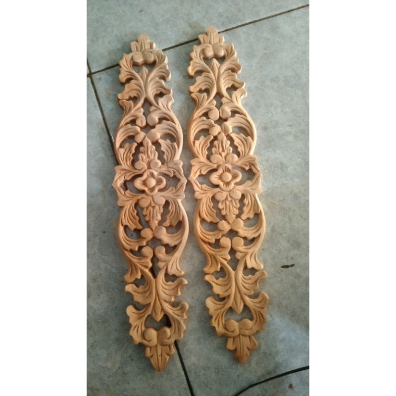 Jual Ornamen Ukiran Tempel 40x9 hiasan lemari bufet | Shopee Indonesia