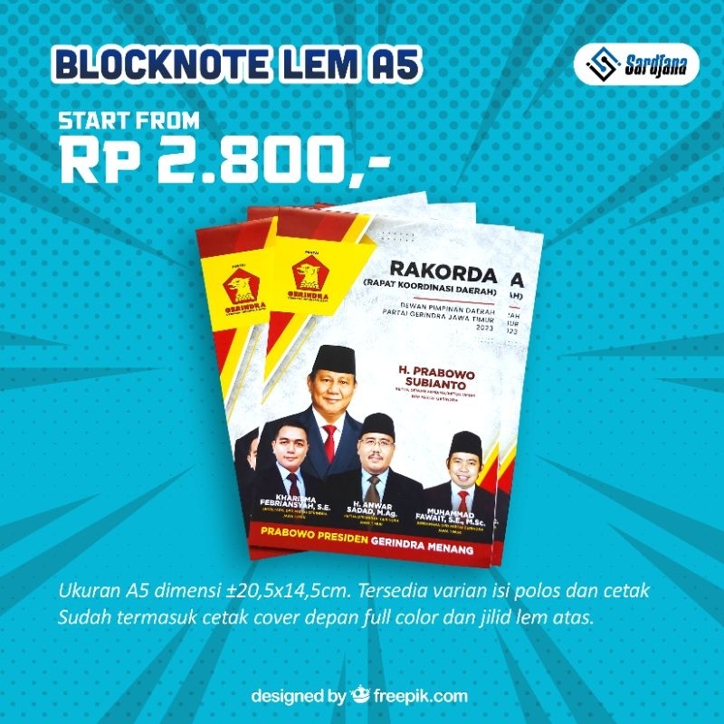 Jual Blocknote / Bloknote / Notebook / Notes A5 Lem Souvenir Event dan ...