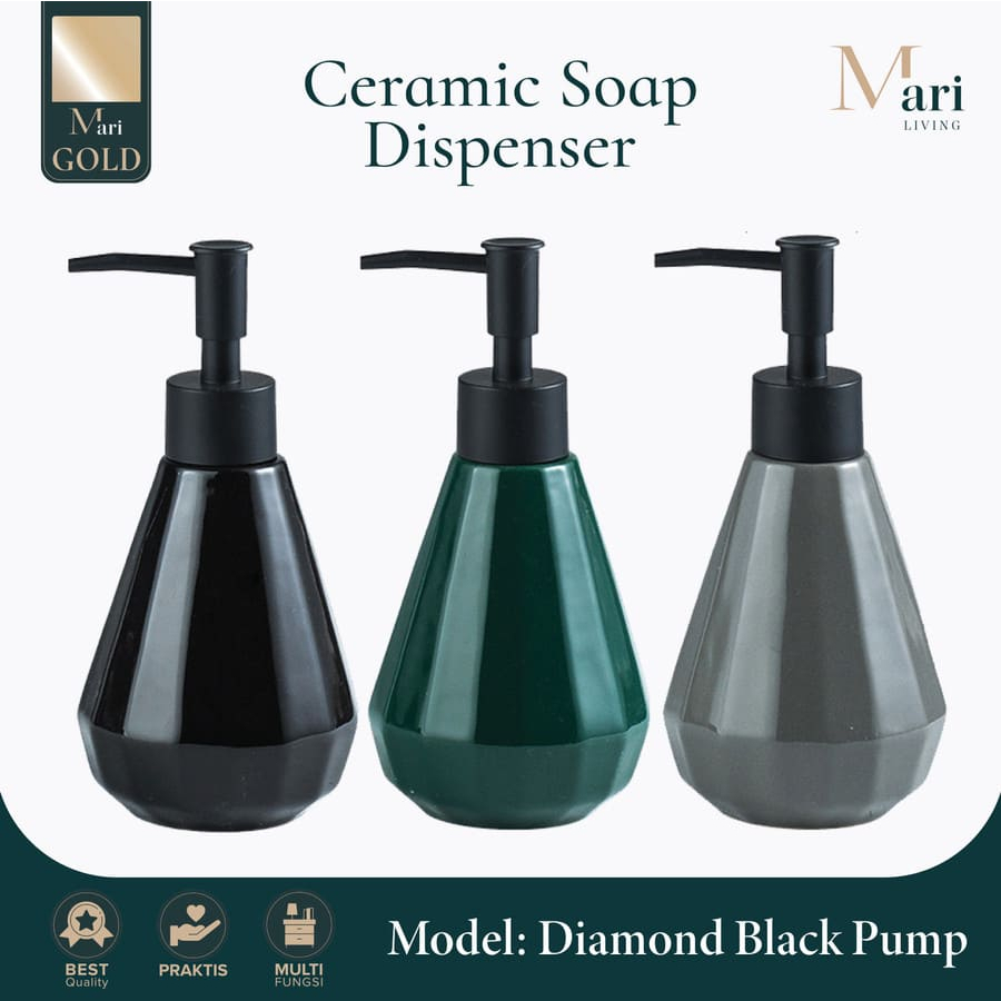 Jual Botol Tempat Sabun Keramik Diamond - Dispenser Sabun Cair Mewah ...