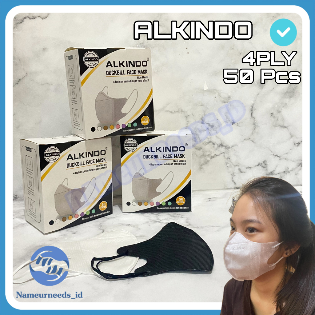 Jual MASKER DUCKBILL ALKINDO PREMIUM 4PLY ISI 50 PCS DISPOSABLE MASK | Shopee Indonesia