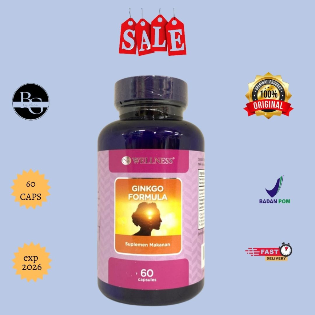 Jual Wellness Ginkgo Ginko GingKO Ginggo Biloba Formula Vitamin daya Ingat Saraf Otak Vertigo 60 ...