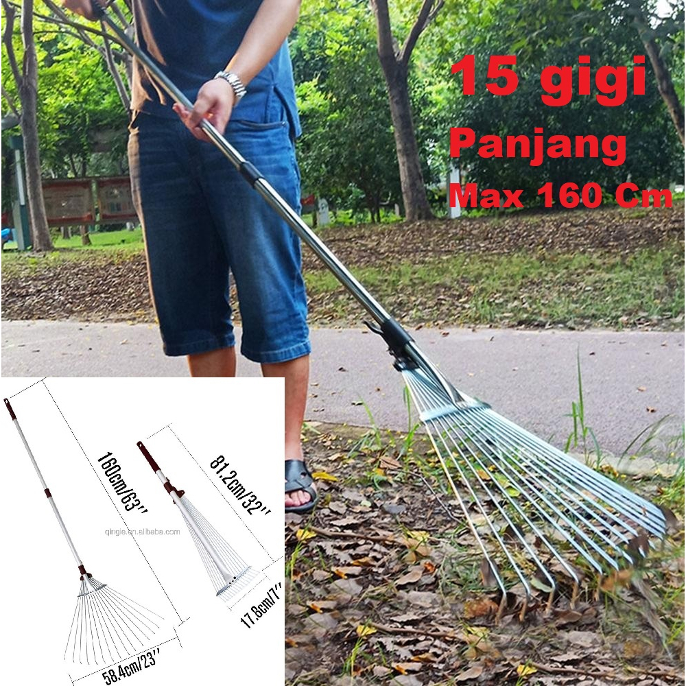 Jual Sapu Taman Stainless / Teleskopik Sapu Garuk / Penggaruk Daun ...