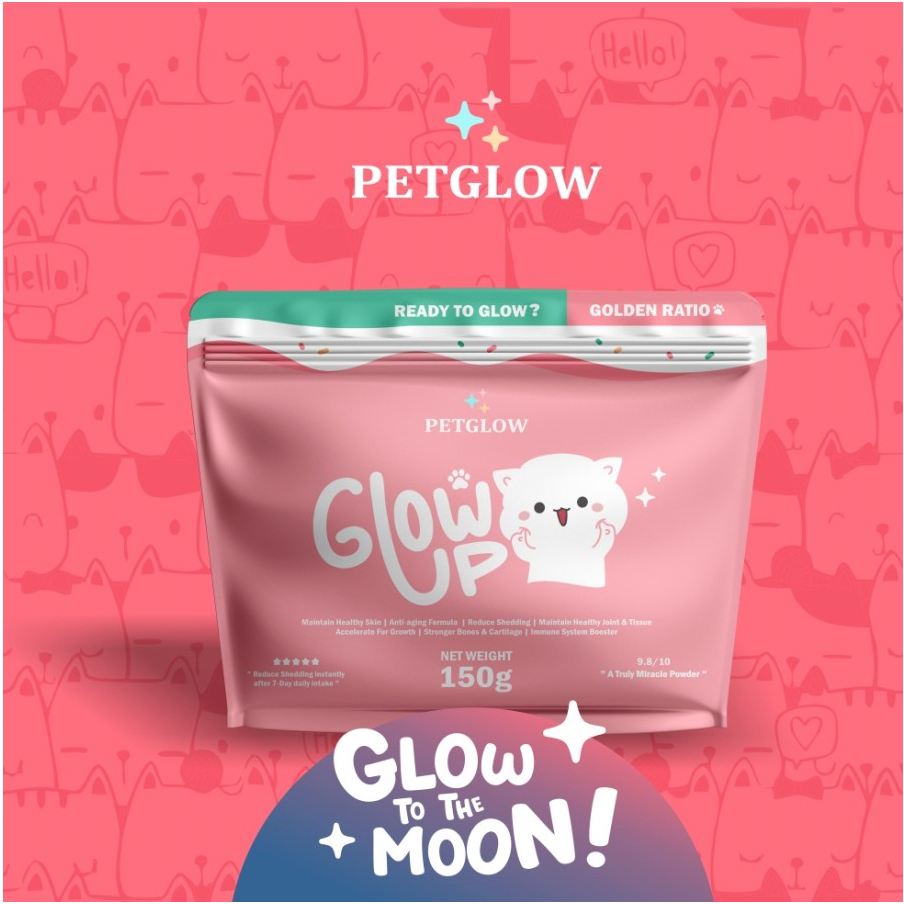 Jual Vitamin Bulu Vitamin Rontok Bulu Kucing Glow Up Petglow with Korean Collagen 150gr Biotin ...