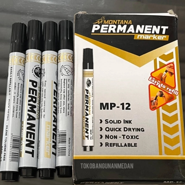 Jual SPIDOL PERMANENT MARKER MONTANA MP-12 HARGA 1 KOTAK ISI 12 PCS | Shopee Indonesia