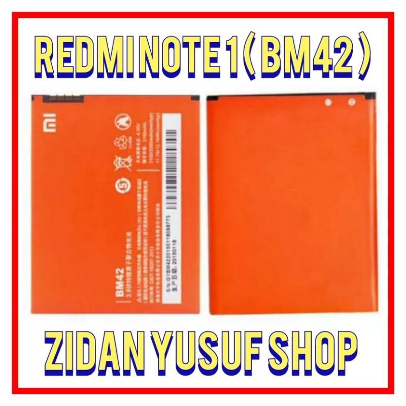 Jual BATTERY BATRE BATRAI BATERAI XIAOMI REDMI NOTE 1 3G/4G BM42 ...