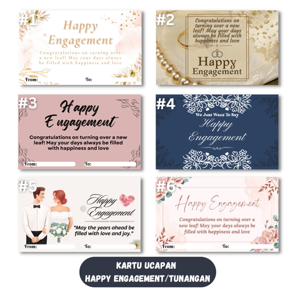 Jual Kartu Ucapan Happy Engagement Tunangan | Greeting Card Happy ...
