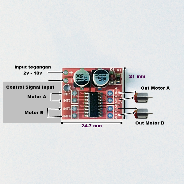 Jual DUAL CHANNEL STEPPER DRIVER MOTOR MODULE PWM L298N POSITIF NEGATIF ...