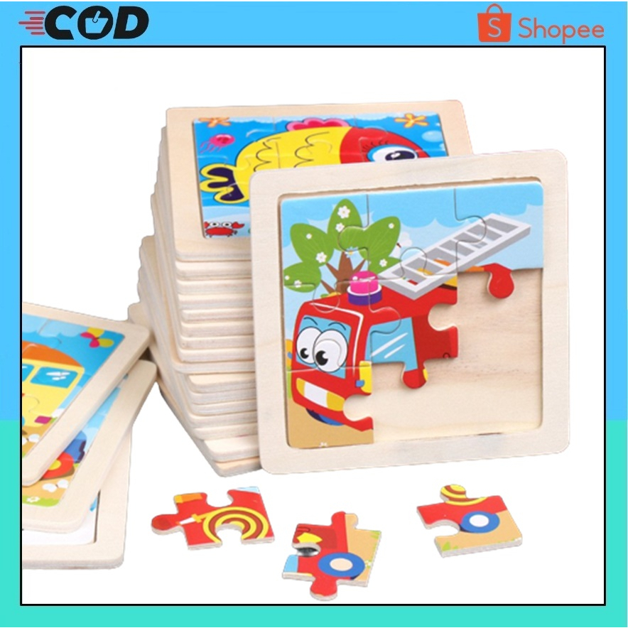 Jual MAINAN KAYU / MAINAN ANAK / EDUKASI / PUZZLE KAYU / 3X3 | Shopee ...