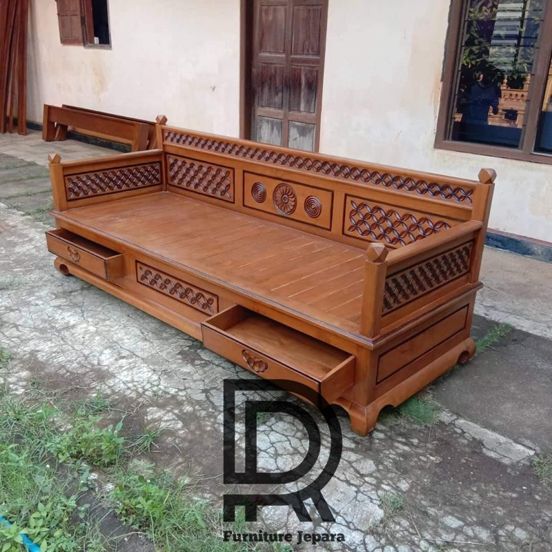 Jual Bale Bale Kayu jati motif Kawung / Bale Bale Kayu Jati Minimalis ...