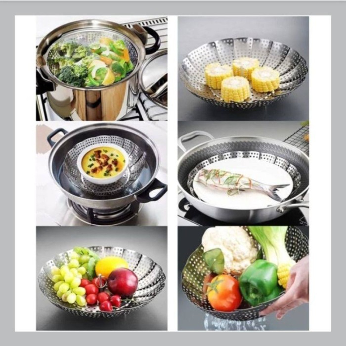 Jual KUKUSAN Stainless Flexible 15 - 25 cm Steamer Alat Kukus Serbaguna ...