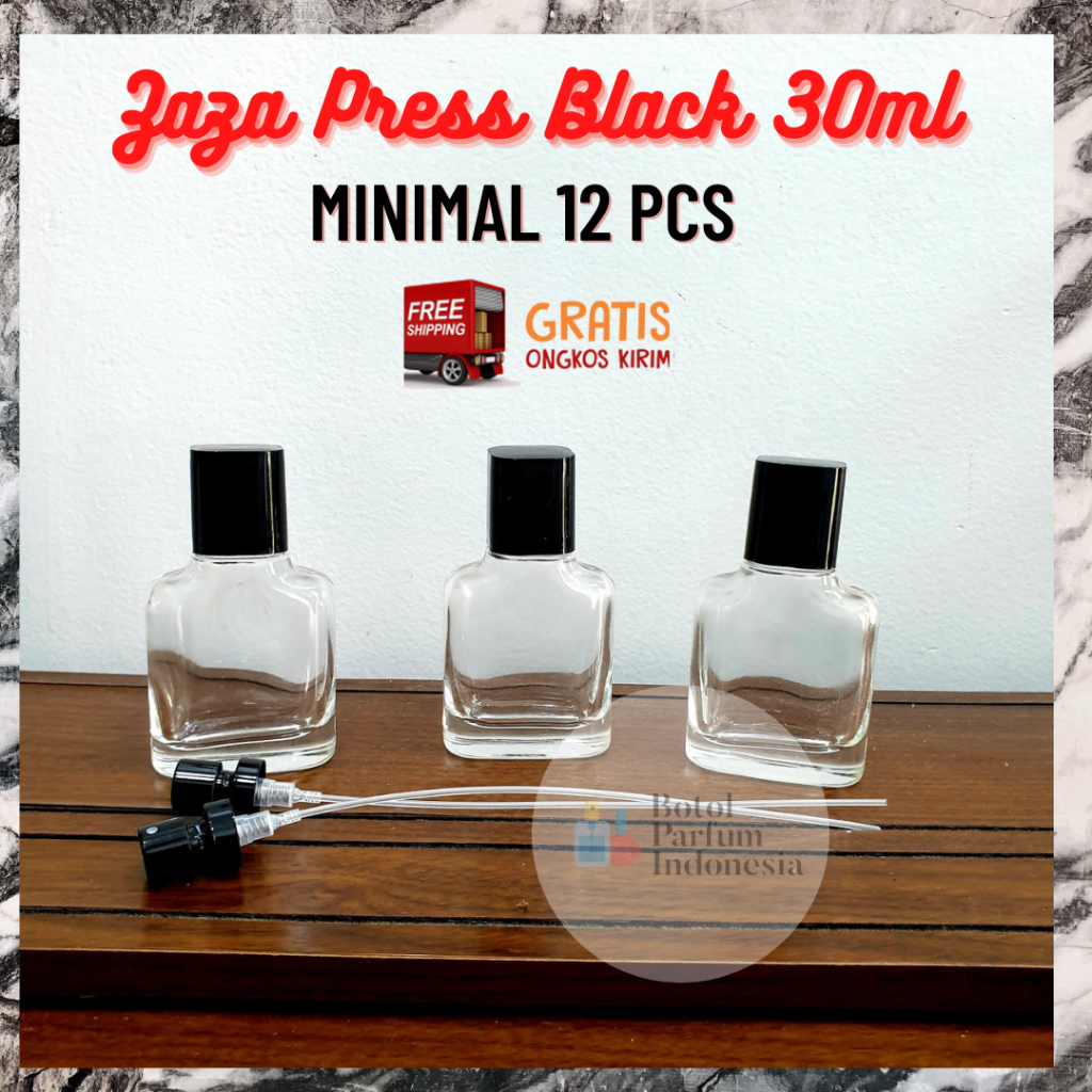 Jual BOTOL PARFUM ZAZA PRESS BLACK 30ML PRESS - BOTOL PARFUM KOSONG ...