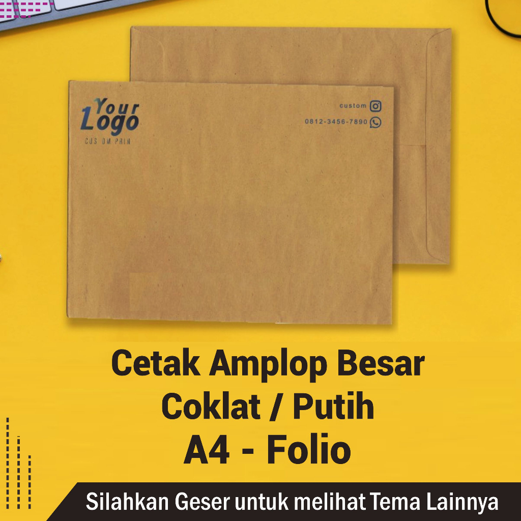 Jual [50 Lembar] Cetak Amplop Coklat Putih A4 / Folio F4 / Besar ...