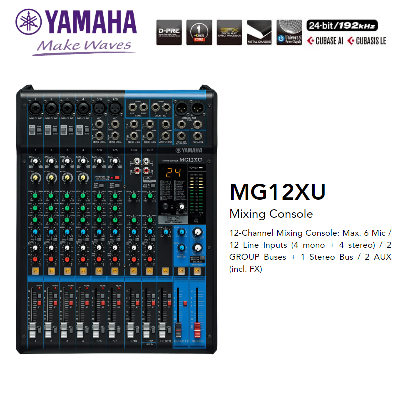 Jual Yamaha MG12XU MG12 XU 12 channel mixer console Original | Shopee ...