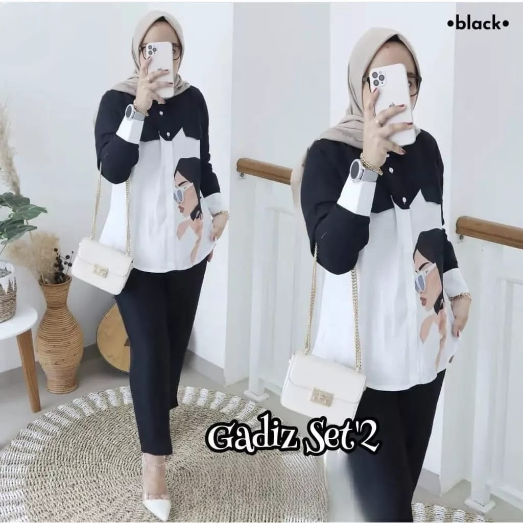 Jual Promo ! Set Gadiz one set 2in 1 Full Kancing/Setelan Baju Wanita Atasan+Bawahan | Shopee ...