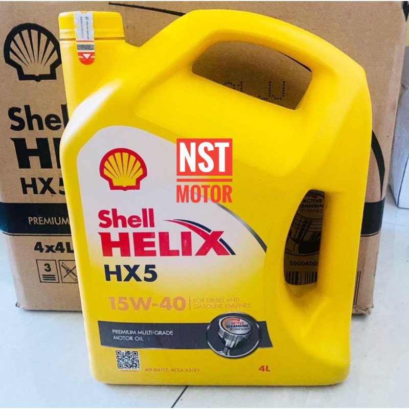 Jual Oli Mesin Mobil Shell Helix HX5 Sae 15W 40 4 Liter Original Asli ...