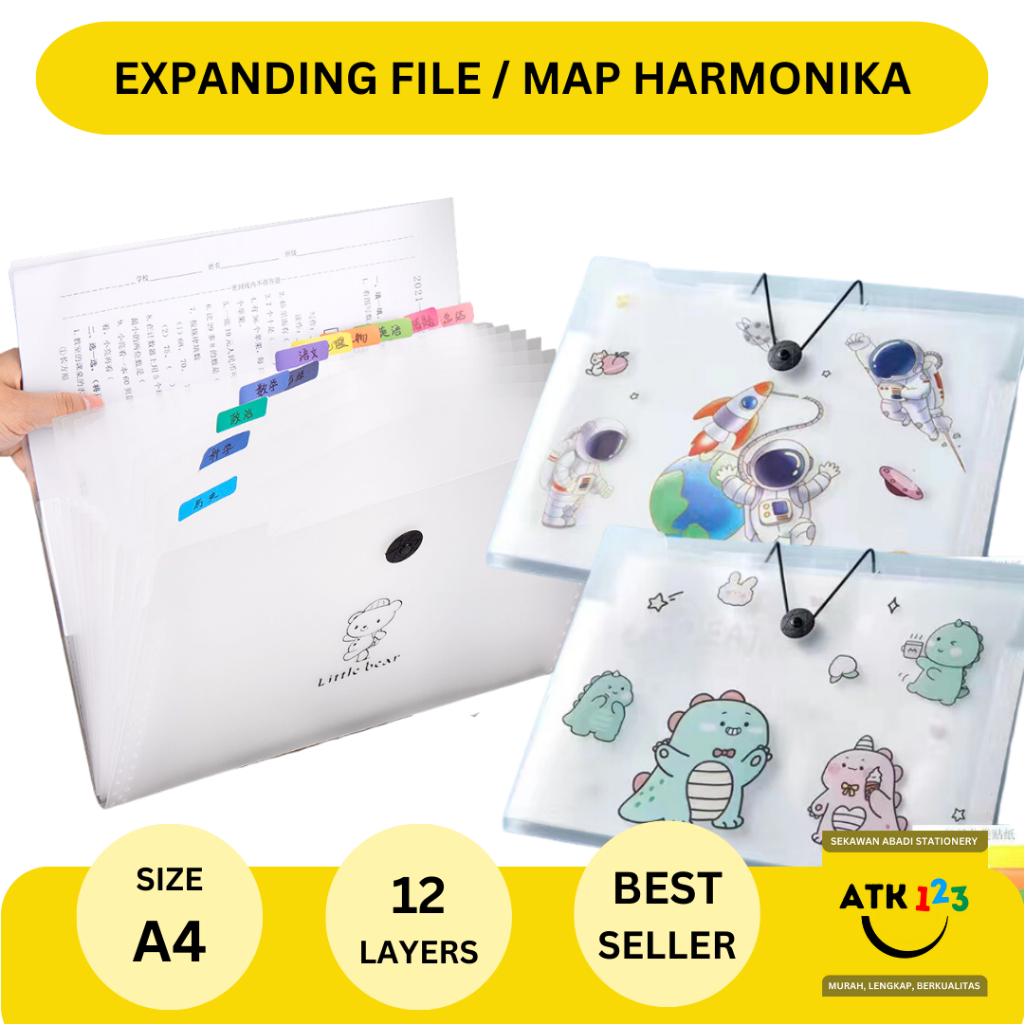 Jual Map Expanding File A4 / Map Harmonika 12 Pocket Orgenizer Motif ...