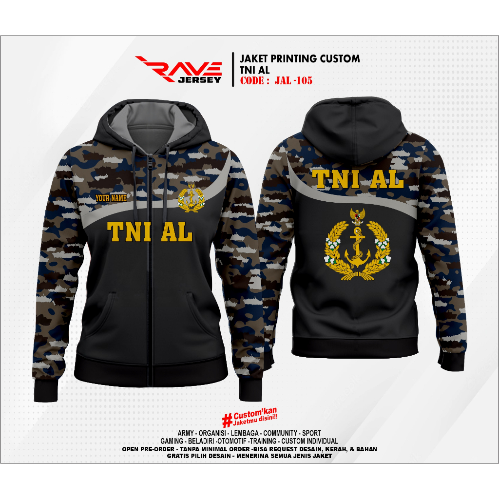 Jual JAKET LORENG TNI AL ANGKATAN LAUT ARMY FULL PRINTING SUBLIM CUSTOM ...