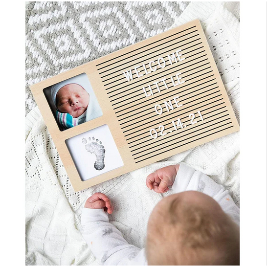 Jual Pearhead Babyprints Letterboard Frame - Wooden Letterboard Papan ...