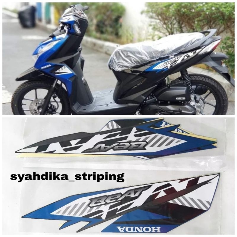 Jual STIKER STRIPING LIS BODY HONDA BEAT 2023 CBS BIRU HITAM | Shopee ...