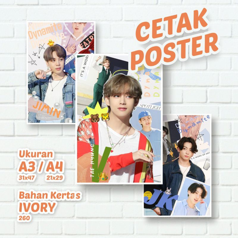 Jual cetak poster BTS atau idola kamu file bebas | Shopee Indonesia