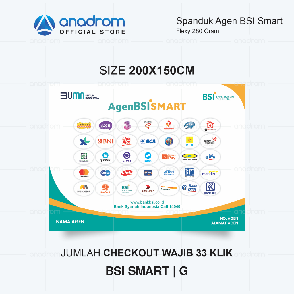 Jual Spanduk Atribut Wajib Agen BSI Smart | Banner Agen BSI Smart ...