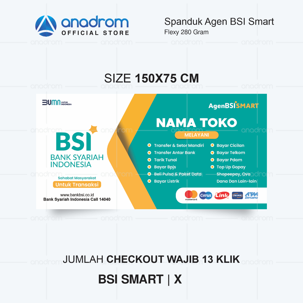 Jual Spanduk Atribut Wajib Agen BSI Smart | Banner Agen BSI Smart ...