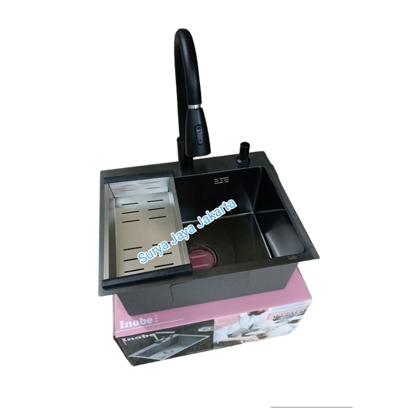 Jual PROMO kitchen sink INOBE 5243 Black "ORIGINAL" / Paket komplit ...